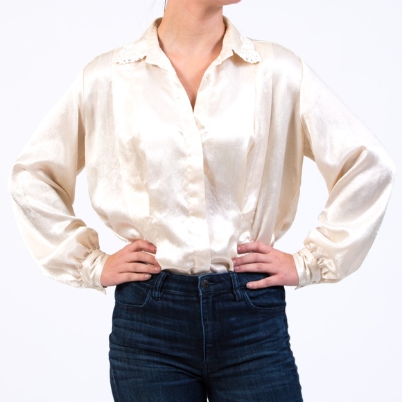 Vintage | Tops | 95s Vintage Diversity Satin Button Down Blouse | Poshmark